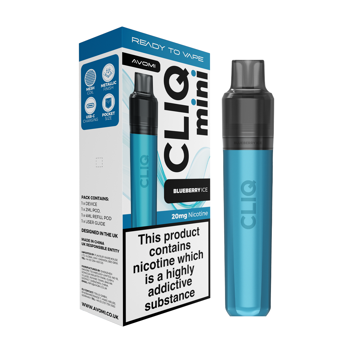 Avomi Cliq Mini Kit | Multiple Flavous – Royal Flush Vape