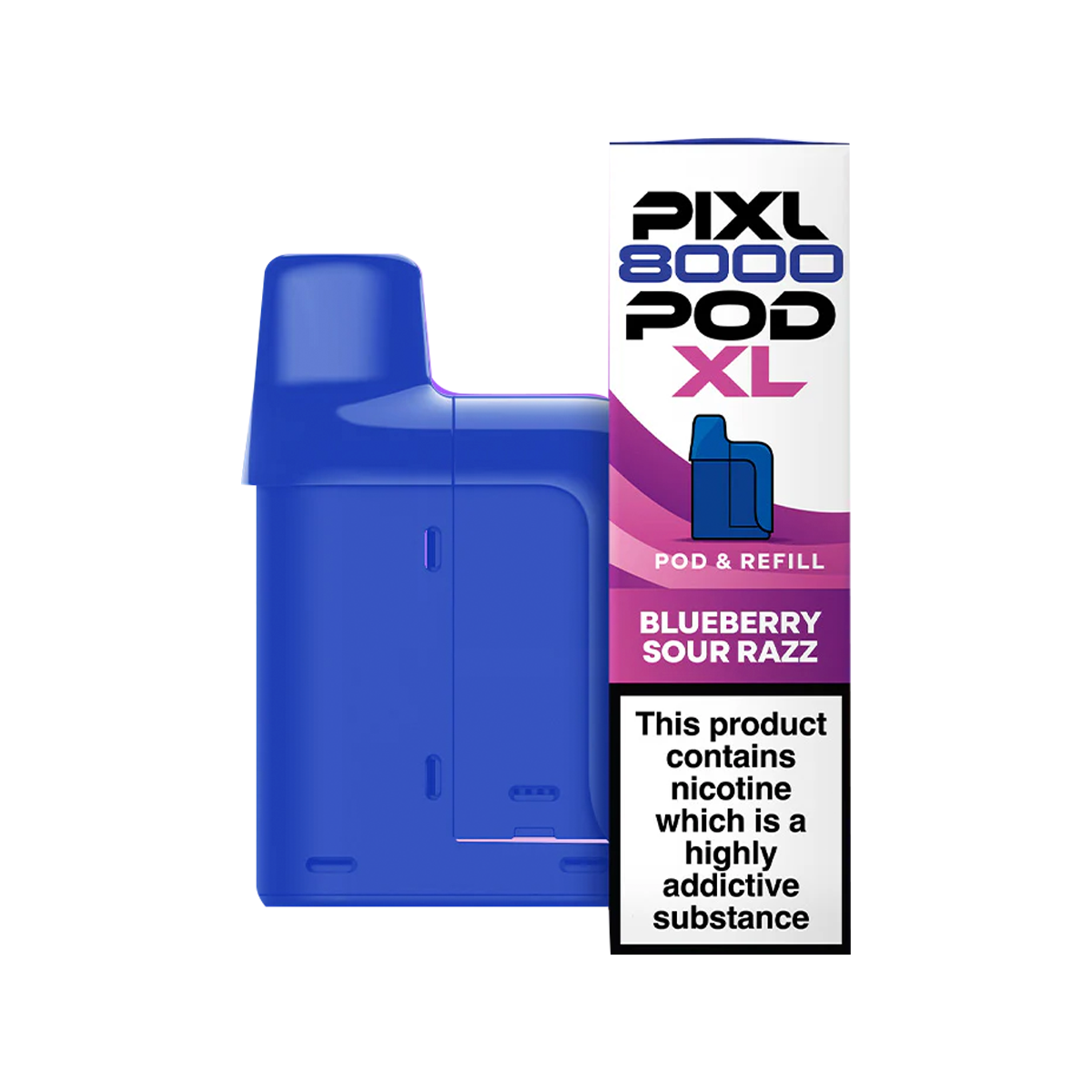 Blueberry Sour Razz Pixl 8000 Refill Pack | 3 for £18 – Royal Flush Vape
