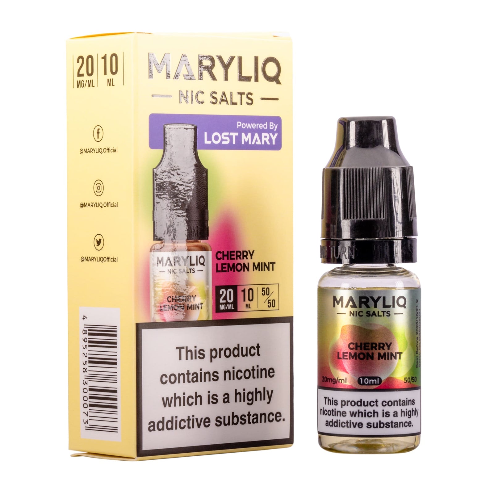 Cherry Lemon Mint Nic Salt E-Liquid by Maryliq | Royal Flush Vape UK