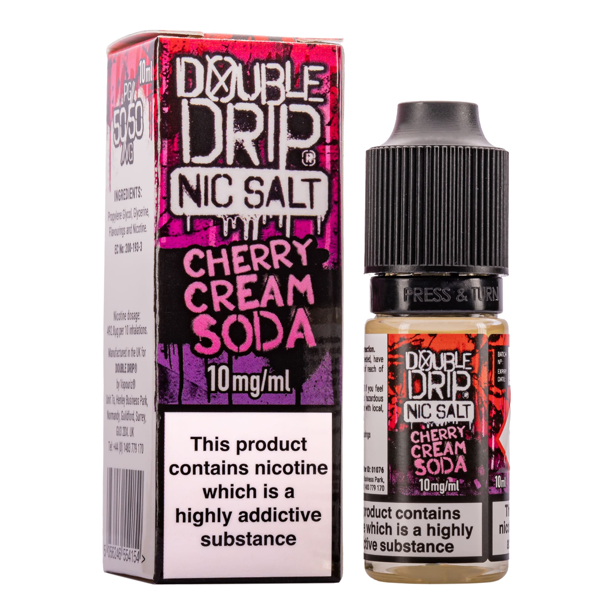 Cherry Cream Soda Nic Salt E-Liquid by Double Drip | Royal Flush Vape