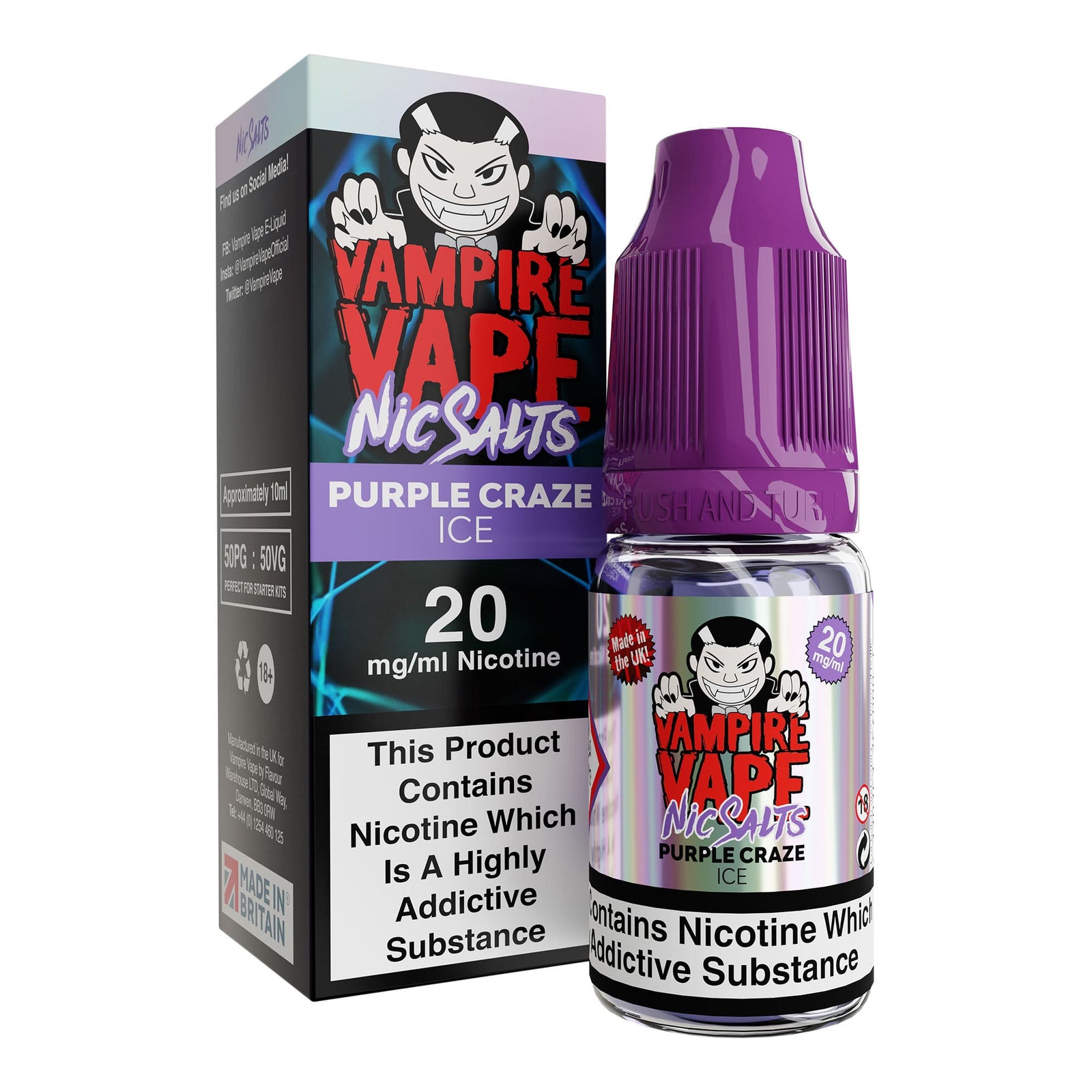 Purple Craze Ice (Pink Berg) Nic Salts by Vampire Vape